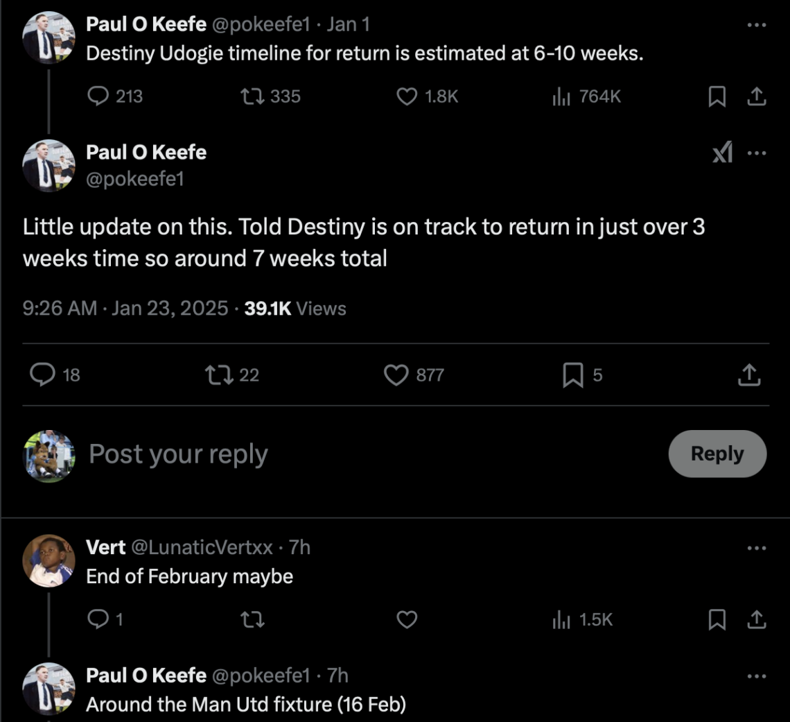 Destiny Udogie injury: Return date given in new update on Tottenham star