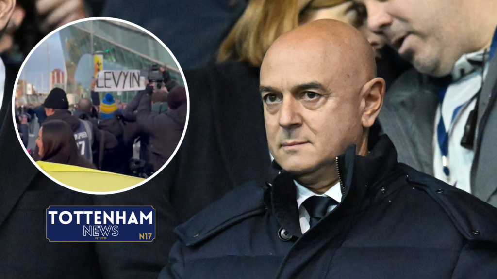 Tottenham protest gatecrashed by 'Levy In' banner, confrontation ...