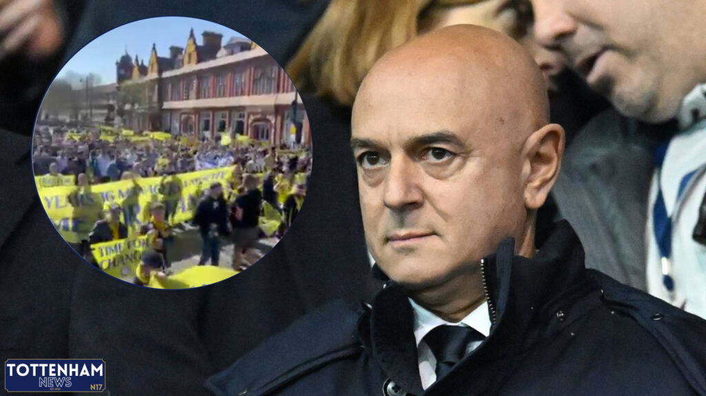 Daniel Levy protests: Watch Tottenham fans in angry chant against chairman